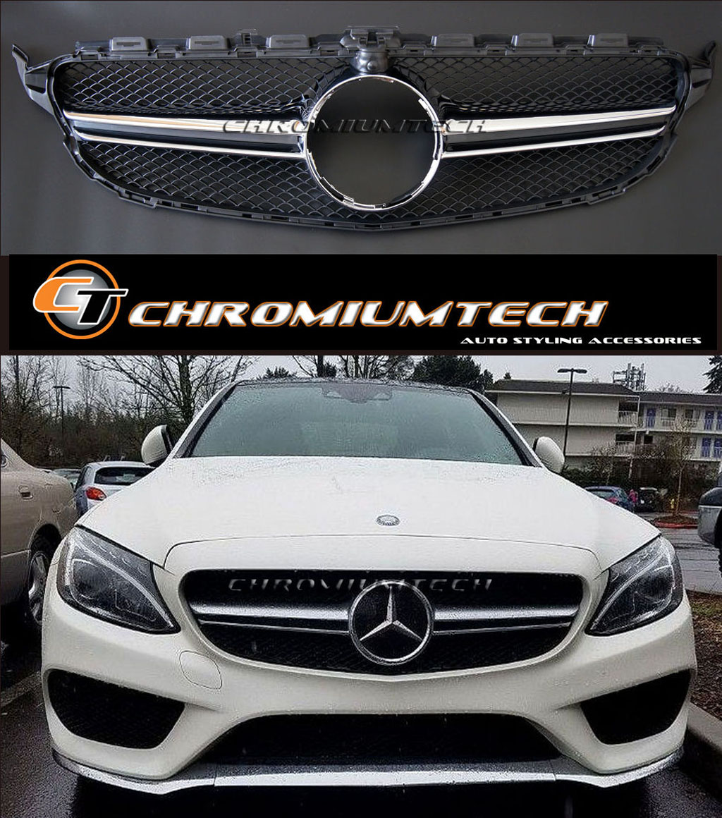 Mercedes C Class W205 S205 Saloon Estate C205 Coupe CHROME Grille AMG ...