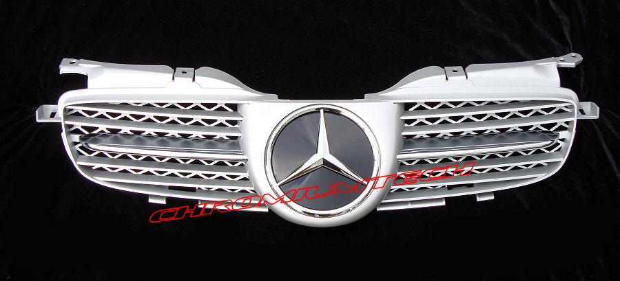97-04 Mercedes SLK R170 SILVER/ CHROME GRILL R171 LOOK AMG SLK32 SLK200 ...