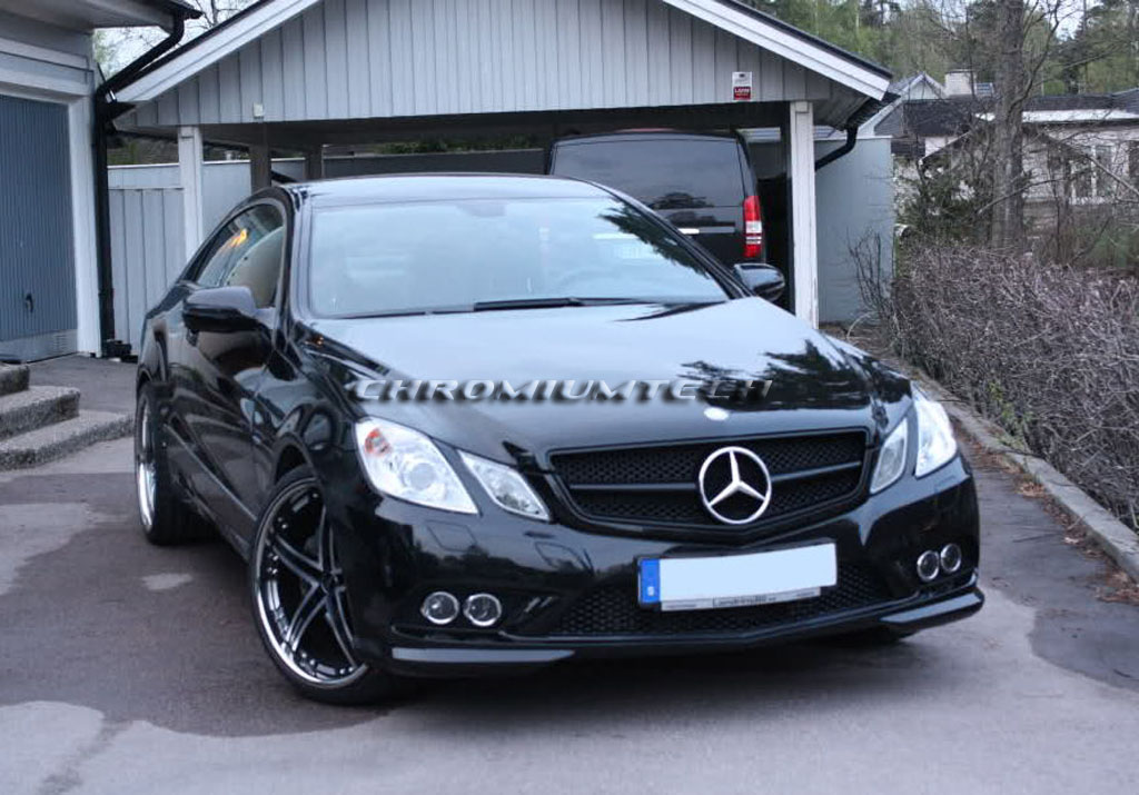 2009-13 Mercedes W207 E Class Coupe ALL BLACK Grill w/ Chrome Star AMG E63